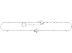 4051245521627 - Fußkette THOMAS SABO Schildkröten-Motiv AK0036-051-14-L27V Fußkettchen Gr 27 Silber 925 (Sterlingsilber) silberfarben (silberfarben kristallweiß kristallweiß) Fußkettchen