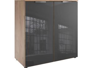 4065979031840 - Kommode WIMEX Level36 C by fresh to go grau (plankeneiche nachbildung glas grau) B81 H92 T41 Spanplatte Sideboards mit Glaselementen auf der Front soft-close Funktion 81cm breit