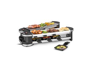 4060656233234 - Tenderloin 50 50 Raclette-Grill 1200W 8 Personen Natursteinplatte Metallgrillplatte