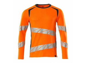 5711074813834 - T-Shirt Langarm moderne Passform T-shirt Gr 3XLONE hi-vis orange dunkelpetroleum - Mascot