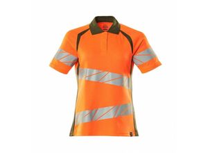 5711074802883 - Polo-Shirt Damenpassform Polo-shirt Gr 2XLONE hi-vis orange moosgrün - Mascot