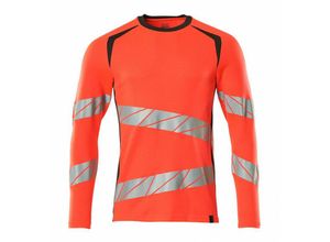 5711074814039 - T-Shirt Langarm moderne Passform T-shirt Gr 5XLONE hi-vis rot dunkelanthrazit - Mascot