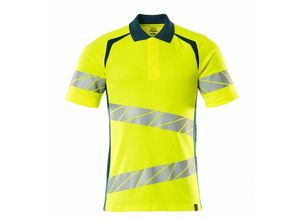 5711074815029 - Polo-Shirt moderne Passform Polo-shirt Gr 5XLONE hi-vis gelb dunkelpetroleum - Mascot