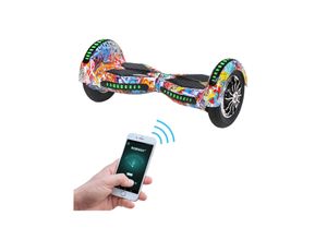 4056551041906 - W3 Hoverboard für Erwachsene und Kinder 10 Zoll Self-Balance-Scooter Bluetooth App 800 Watt (Orange Graffiti)