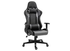 4250871287697 - Gamingstuhl ergonomisch schwarz 53 x 52 x 126-136 cm (BxTxH) Schreibtischstuhl Chefsessel Bürostuhl Drehsessel