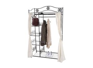 4052826183432 - Metall-Garderobe Bern Garderobenständer Kleiderschrank Metallregal 172x100x43cm ~ mit Vorhang