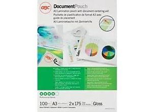 0033816100398 - Document Laminierfolien DIN A3 Glänzend 175 Mikron (2 x 175) Transparent 100 Stück