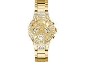 0091661524042 - Quarzuhr GUESS GW0320L2 MOONLIGHT Armbanduhren goldfarben Damen Automatikuhr Quarzuhren Armbanduhr Damenuhr