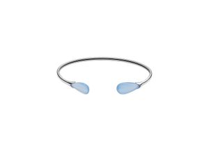 4064092167542 - Armreif SKAGEN SEA GLASS SKJ1628040 Armbänder Gr Edelstahl blau (edelstahlfarben blau blau) Damen Armreifen mit Glasstein