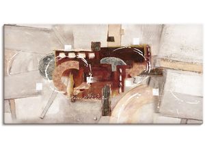 4059745885553 - Wandbild ARTLAND Abstrakte Kreise Bilder Gr B H 150 cm x 75 cm Leinwandbild Gegenstandslos 1 St braun Bild Metallbild Metallbilder Bilder als Alubild Leinwandbild Wandaufkleber oder Poster in versch Größen