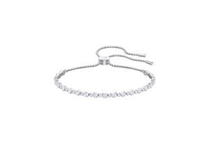 9009654653847 - Armband SWAROVSKI Subtle weiss rhodiniert 5465384 Armbänder Gr Metall silberfarben (metallfarben kristallweiß kristallweiß) Damen Armbänder Silber mit Kristall