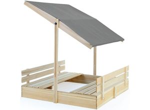 4251777202951 - Sandkasten verschiedene Größen Sonnendach UV-Schutz 50+ Sandbox Abdeckung Kinder Outdoor Sandkiste Imprägniert Sand Garten Holz Bodenvlies Toni