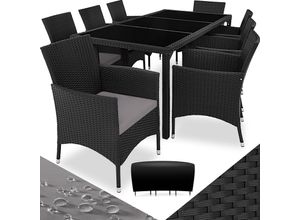 4061173206343 - tectake® Rattan Sitzgruppe für 8 Personen UV-beständig inklusive Schutzhülle