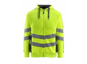 5711074319411 - Warnschutz Kapuzensweatshirt CORBY SAFE SUPREME mit Reißverschluss 50138 Gr S warngelb dunkelanthrazit - warngelb dunkelanthrazit