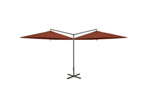 8720286115435 - Bonnevie - Doppel-Sonnenschirm mit Stahlmast Terracotta-Rot 600 cm vidaXL116699