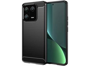 4255698256413 - Markenlos - Carbon Case Hülle kompatibel mit Xiaomi 13 Lite flexible Silikon Carbon Hülle schwarz - Schwarz