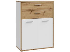 5904767848569 - Kommode Keflav weiß (weiß artisan eiche) B845cm H1151cm T415cm Spanplatte Sideboards Breite 845 cm