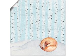 4059745670456 - Wandbild ARTLAND Winter Wunderland Schlafender Fuchs Bilder Gr B H 100 cm x 100 cm Poster Tiere 1 St blau Bild Kunstdruck Leinwandbild Kunstdrucke Bilder als Alubild Leinwandbild Wandaufkleber oder Poster in versch Größen
