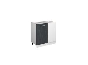 4066731404674 - Livinity Eckunterschrank R-Line Schwarz Beton Weiß 86 cm ohne Arbeitsplatte