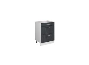 4066731404599 - Livinity Schubladenunterschrank R-Line Schwarz Beton Weiß 60 cm ohne Arbeitsplatte