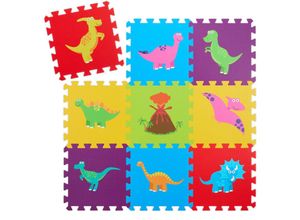 4052025493622 - Puzzlematte 3 x 3 Baby Spielmatte Dinosaurier Krabbelmatte BPA-freier Schaumstoff Kindermatte bunt - Relaxdays