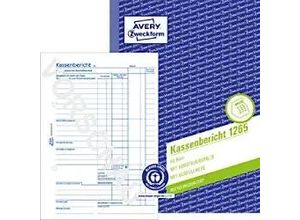 4004182012659 - Avery® Zweckform Kassenbericht 1265 Format A5 mit Ausfüllhilfe ohne Durchschläge perforiert & gelocht Blauer Engel weiß 1 Buch mit 50 Blatt