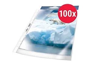 4005546219790 - DURABLE Premium Prospekthüllen DIN A4 Genarbt Transparent 80 Mikron PP (Polypropylen) Oben 11 Löcher 2683 100 Stück