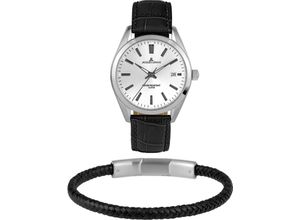 4040662175636 - Quarzuhr JACQUES LEMANS Derby Set 1-2143B-SET Armbanduhren schwarz-weiß (schwarz) Herren Quarzuhren Armbanduhr Herrenuhr Datum ideal auch als Geschenk