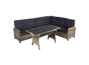 4061173205582 - tectake® Rattan Lounge für 6 Personen UV-beständig Tisch mit Schraubfüßen