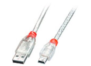 4002888417853 - USB-Kabel usb 20 usb-a Stecker USB-Mini-B Stecker 500 m Transparent 41785 - Lindy