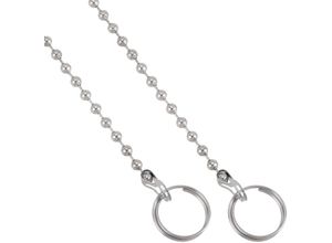 8434185426317 - PrixPrime - 25 cm lange Kugelkette aus Metall mit Ringen für Abfluss- oder Ablaufstopfen