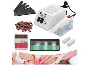 8420661988967 - Elektrische Nagelfeile Nagelfräser Gelnägel Nagelfräser für Gelnägel Gel Nägel Set Nagelstudio mit Geringem Rauschen und Vibration 20000 U Min Weiß