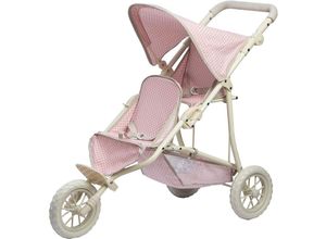 0816780023562 - Teamson Kids - Olivias Little World Zwillings-Puppenwagen Polka Dot Princess Jogger für Babypuppen Pink - Rosa Grau