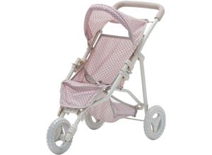 0816780020073 - Olivias Little World Puppenwagen Puppen-Buggy Kinderwagen Spielzeug Für Puppen Mit Stauraum Puppenzubehör Rosa Für Kinder OL-00002 - Rosa Grau