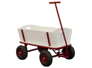 8717973936107 - Sunny - Billy Beach Wagon Bollerwagen in Rot | Kinder Handwagen aus Holz mit Luftreifen | Belastbar bis 100 kg - Rot