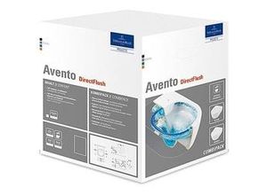 4051202472191 - Combi-Pack Avento HR Toilette & WC-Sitz 370x530x315mm Oval wandhängend Abgang waagerecht Direct-Flush Weiß Alpin CeramicPlus 5656HRR1