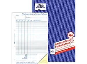 4004182017739 - Stunden-Nachweis 1773 A4 Arbeitszeiterfassung selbstdurchschreibend 2x40 Blatt 4004182017739 AVERY Zweckform