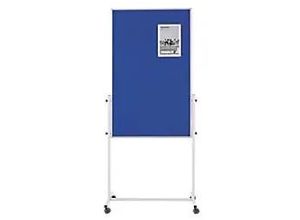 4013695024905 -  Moderationstafel 11112103 75x120cm Filz + Whiteboard (beidseitig) pinnbar beschreibbar magnetisch mit Rollen blau + weiß