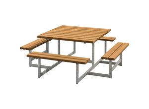 5703393738523 - Gruppensitzbank für 8 Personen LxT 2000 x 2000 mm Teak