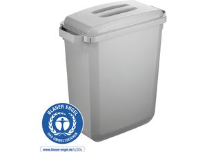 4005546735146 - Abfallbehälter DURABIN ECO 60 L mit Deckel 2 Tragegriffe B 590 x T 282 x H 600 mm recycelter Kunststoff in Qualität Blauer Engel schwarz