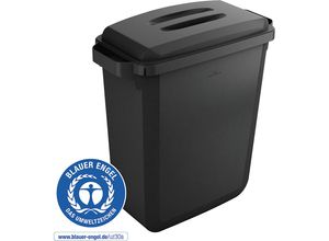 4005546735153 - Abfallbehälter DURABIN ECO 60 L mit Deckel 2 Tragegriffe B 590 x T 282 x H 600 mm recycelter Kunststoff in Qualität Blauer Engel schwarz