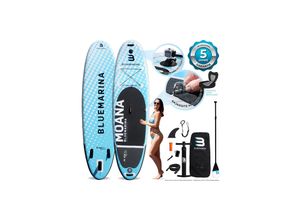 4056551098238 - Bluemarina SUP Board Moana aufblasbar mit Double Layer Paddel Pumpe Rucksack 5J Garantie (305x76x15cm   10)