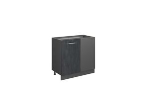4066731404926 - Livinity Eckunterschrank R-Line Schwarz Beton Anthrazit 86 cm ohne Arbeitsplatte