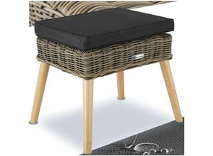 4061173244444 - tectake® Rattan-Fußbank natürlich nachempfundenes Geflecht mit Aluminiumgestell höhenverstellbare Kunststoffkappen 545 x 445 x 465 cm