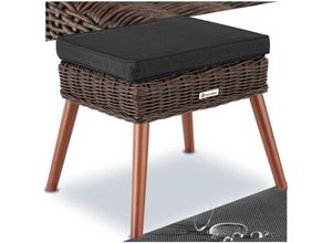 4061173244451 - tectake® Rattan-Fußbank natürlich nachempfundenes Geflecht mit Aluminiumgestell höhenverstellbare Kunststoffkappen 545 x 445 x 465 cm