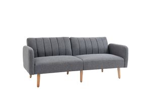 4251774921541 - Schlafsofa mit verstellbarer Rückenlehne grau 173B x 75T x 73H cm Klappbett Schlafsessel Gästebett Schlafsofa Sofa Ecksofa