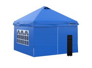 4251774953047 - Pavillon 3x3m Faltpavillon 4 Seitenwände mit Fenster Tür Festzelt Gartenzelt Pop-Up-Pavillon inkl H