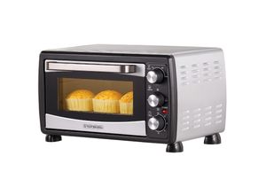 4260460590404 - Steinborg Minibackofen Pizzaofen 20L mit Umluft 1380W silber schwarz