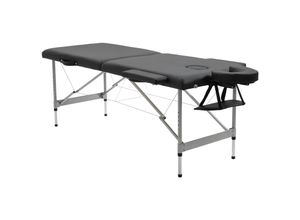 4255633505194 - Massageliege mit Aluminium-Füßen schwarz 186L x 71B x 62-83H cm massagebank massagetisch massageliege massagestuhl massagebett