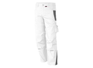 4046987028565 - Arbeitshose pro in weiß grau Größe 56 - Bundhose mg 245 g - PROfessionals-Werkstatthose - weiß grau - 56 - Qualitex